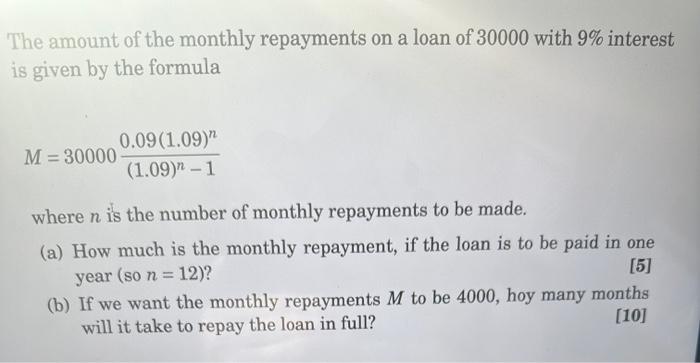 Solved The amount of the monthly repayments on a loan of | Chegg.com