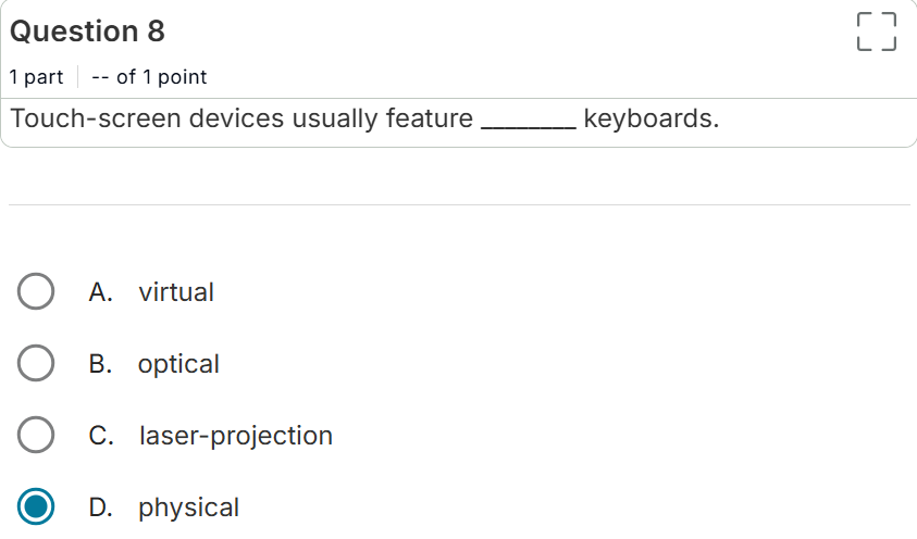Solved Question 5 1 part | -- of 1 point RAM is nonvolatile | Chegg.com