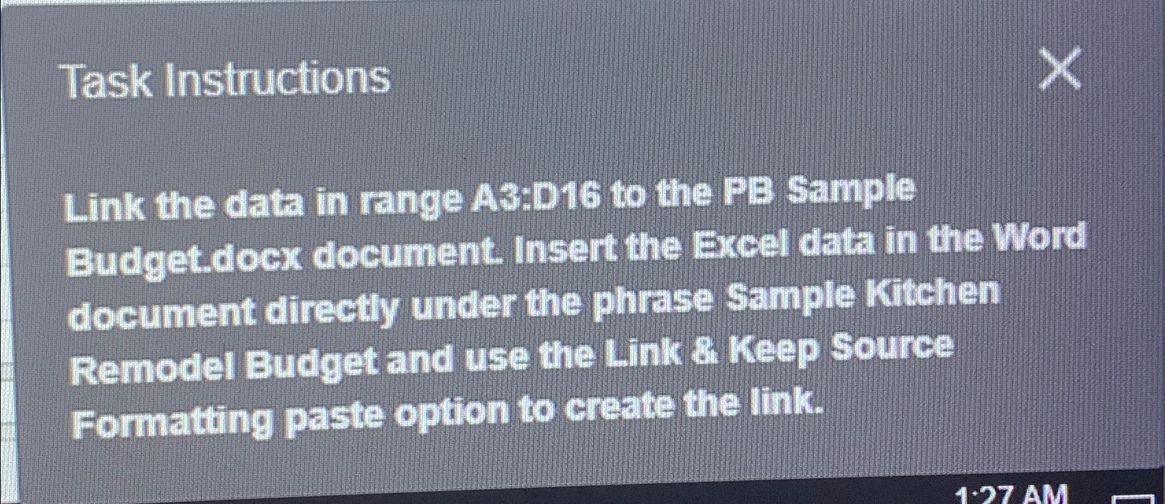 Solved Task InstructionsLink the data in range A3:D16 ﻿to | Chegg.com
