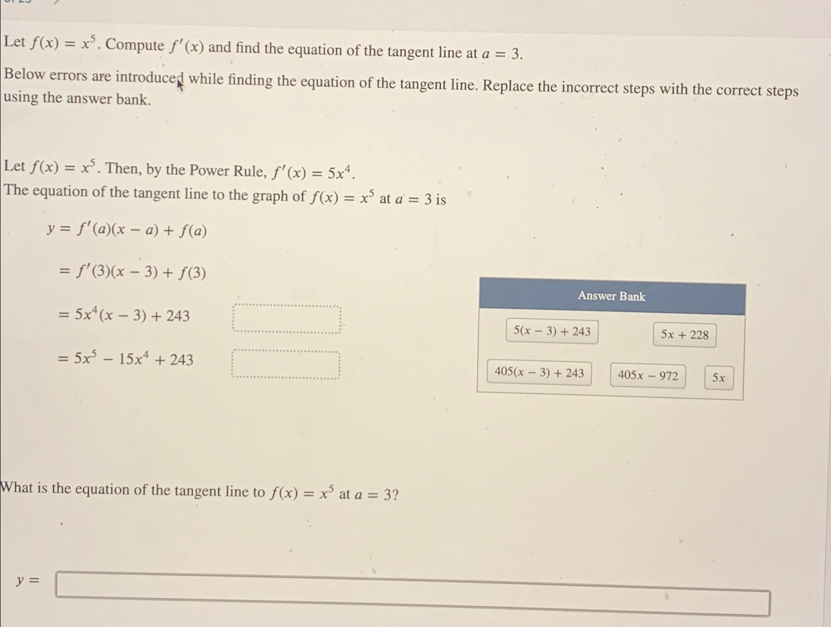 Solved Let f(x)=x5. ﻿Compute f'(x) ﻿and find the equation of | Chegg.com