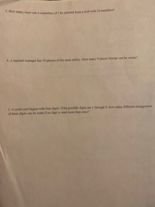 Solved solve using combinatorics/permutation *mathematics | Chegg.com
