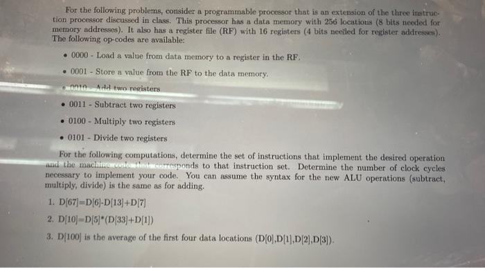 Solved For the following problems, consider a programmable | Chegg.com
