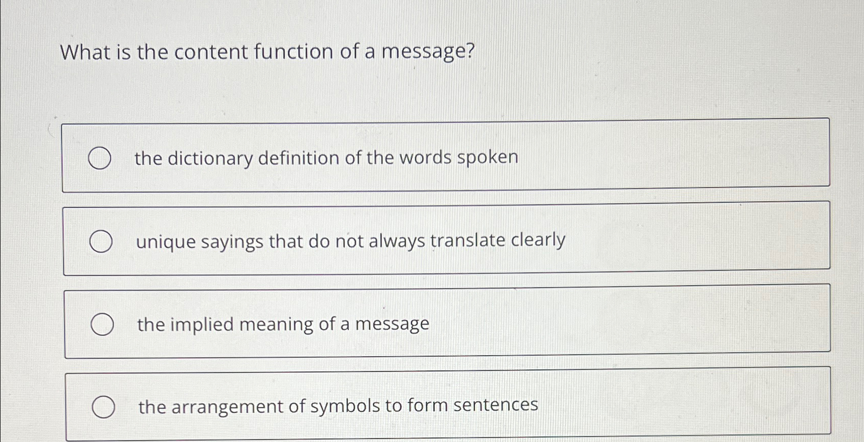 Solved What is the content function of a message?the | Chegg.com