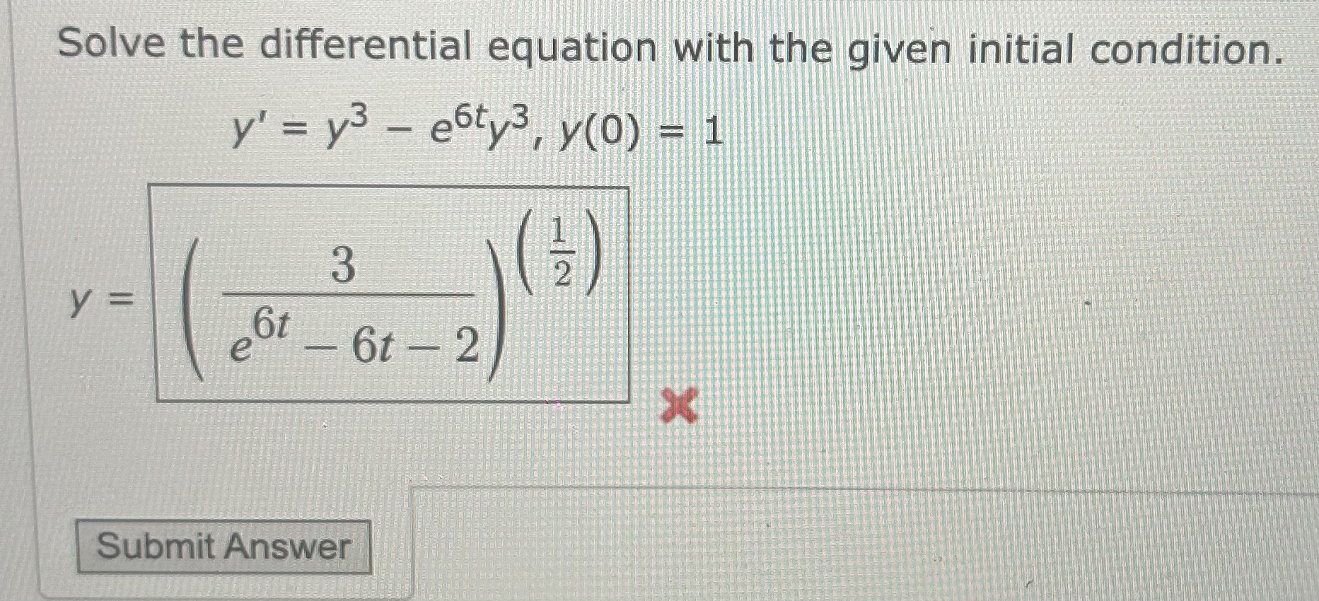 Solved Solve the differential equation with the given | Chegg.com