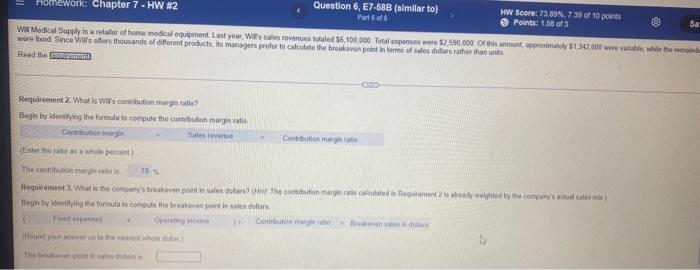 Solved Homework Chapter 7 Hw 2 Question 6 E7 68b