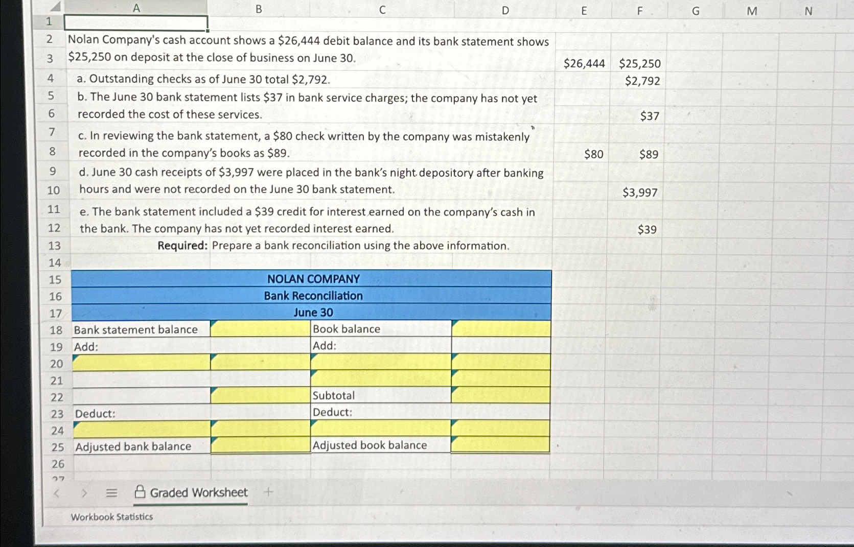 Solved IE QS 8-11 (Algo): Bank reconciliation LO P3Nolan | Chegg.com