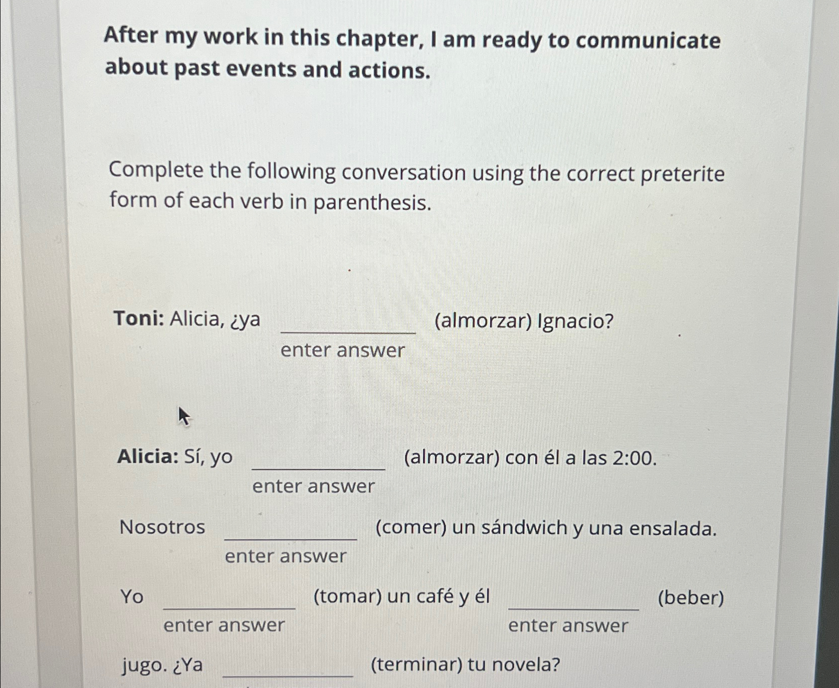 Solved After my work in this chapter, I am ready to | Chegg.com