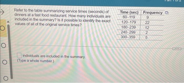Solved Refer to the table summarizing service times | Chegg.com