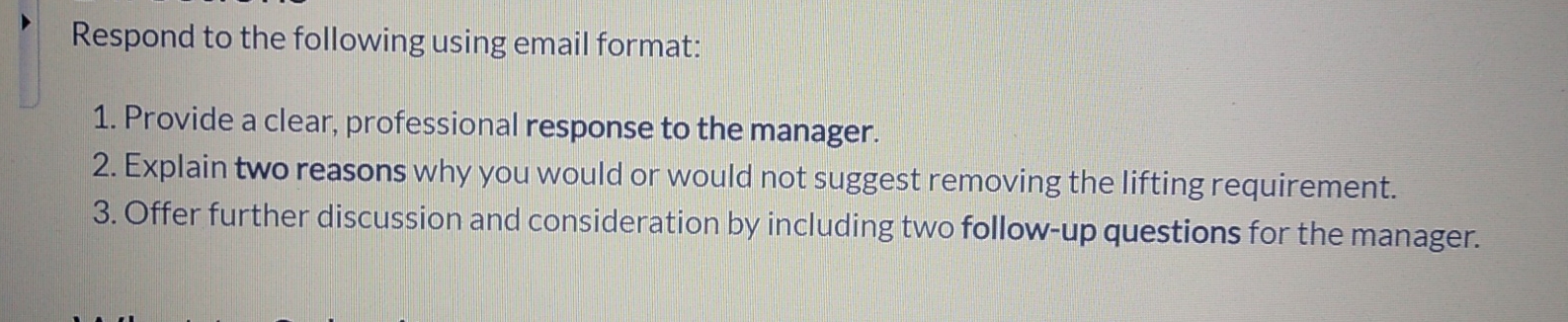 Solved Respond to the following using email format:Provide a | Chegg.com