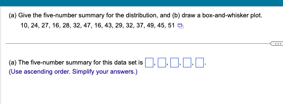 Solved (a) ﻿Give the five-number summary for the | Chegg.com
