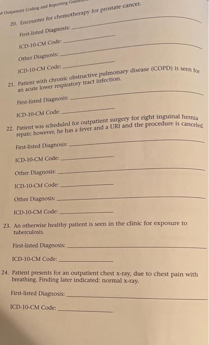 Assign ICD-10-CM first-listed diagnosis followed by | Chegg.com