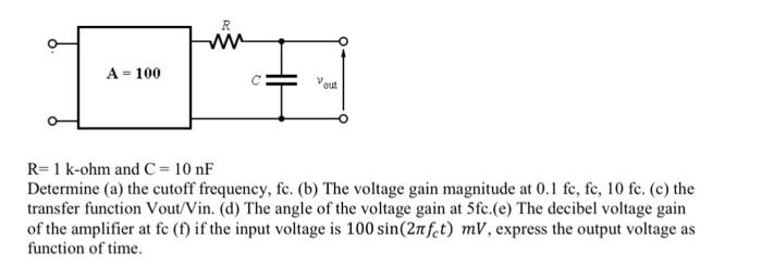 Solved R=1k-ohm and C=10nF Determine (a) the cutoff | Chegg.com