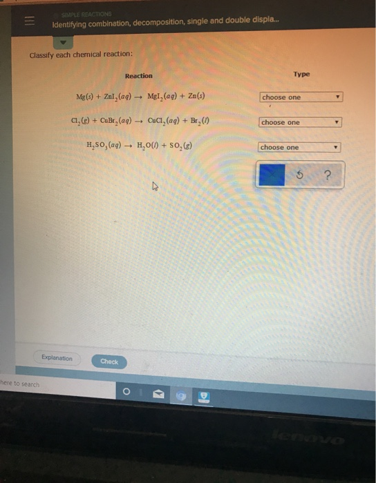 Solved SIMPLE REACTIONS Identifying combination, | Chegg.com