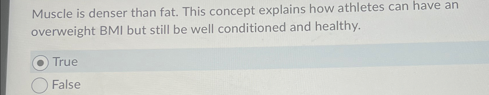 Solved Muscle is denser than fat. This concept explains how | Chegg.com