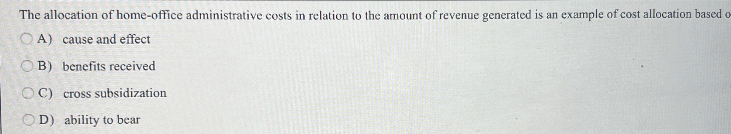 Solved The allocation of home-office administrative costs in | Chegg.com