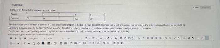 Solved QUESTION Considerate with the following demand po | Chegg.com