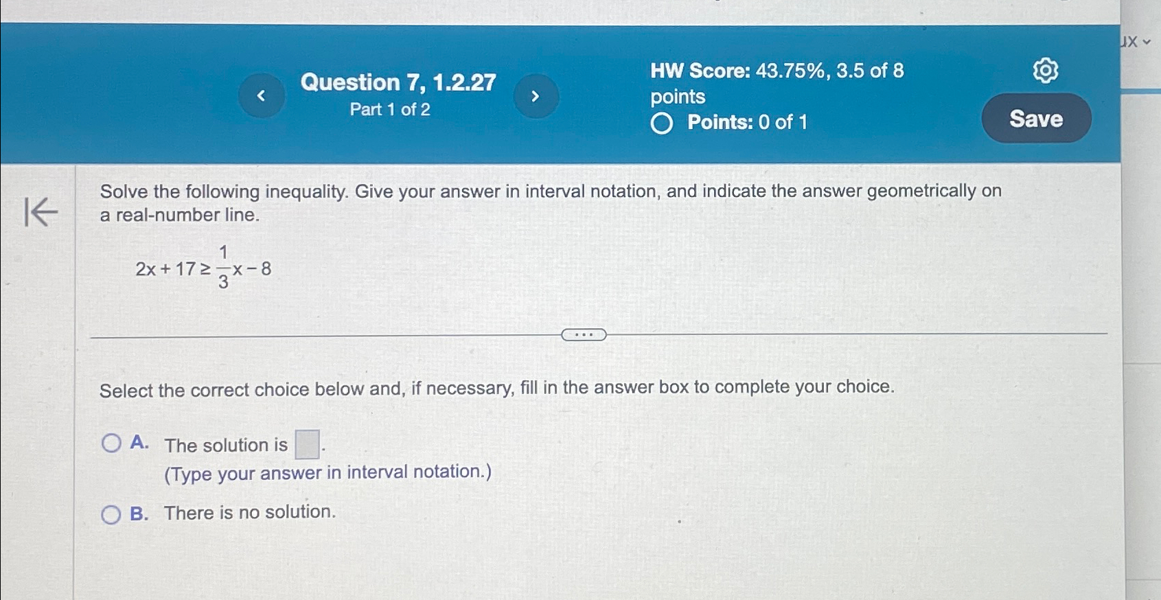 Solved Question 7, 1.2.27HW Score: 43.75%,3.5 ﻿of 8Part 1 | Chegg.com