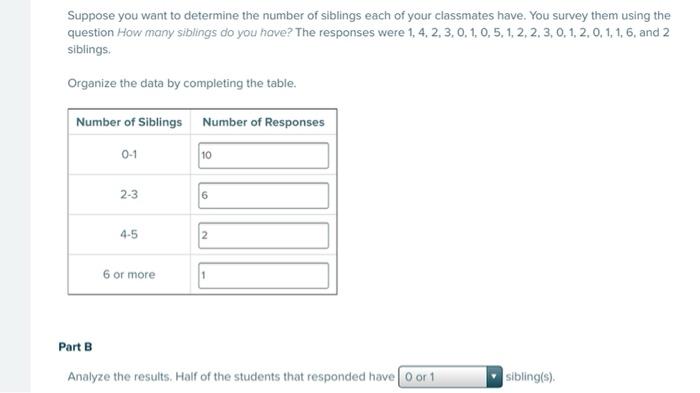 Solved Suppose you want to determine the number of siblings | Chegg.com