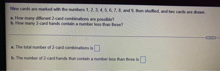 Solved Nine cards are marked with the numbers 1, | Chegg.com