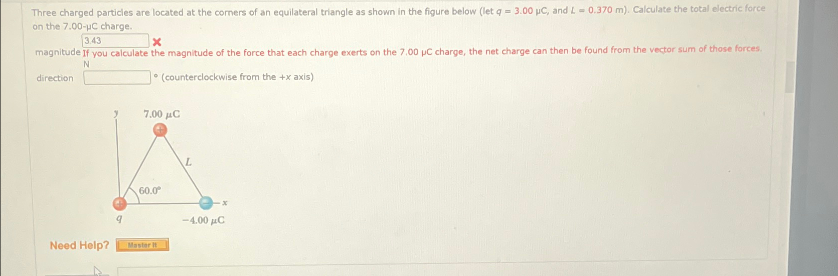 Solved Three charged particles are located at the corners of | Chegg.com