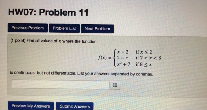 Solved Hw07 Problem 10 Previous Problem Problem List Next