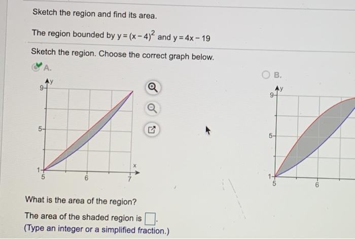 Solved Sketch the region and find its area. The region | Chegg.com