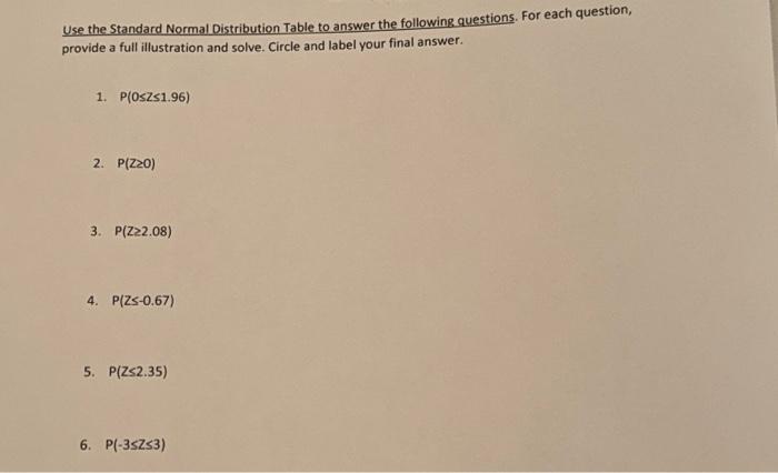 Solved Use the Standard Normal Distribution Table to answer | Chegg.com