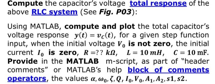 Solved Compute the capacitor's voltage total response of the | Chegg.com