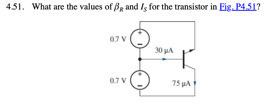 Solved 4.51. ﻿What are the values of βR ﻿and IS ﻿for the | Chegg.com