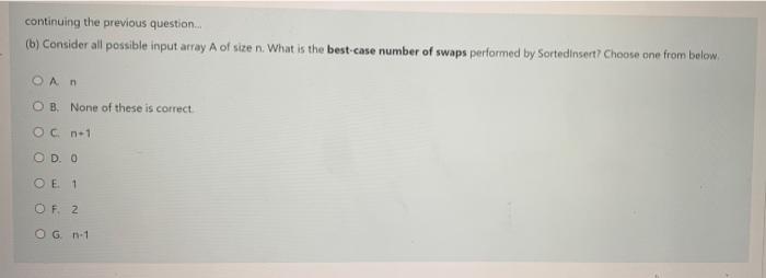 Solved Consider the following algorithm that inserts a value | Chegg.com