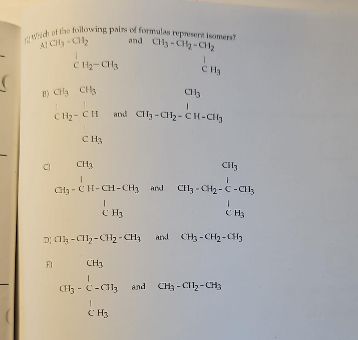 Solved Which of the following pairs of formulas represent | Chegg.com
