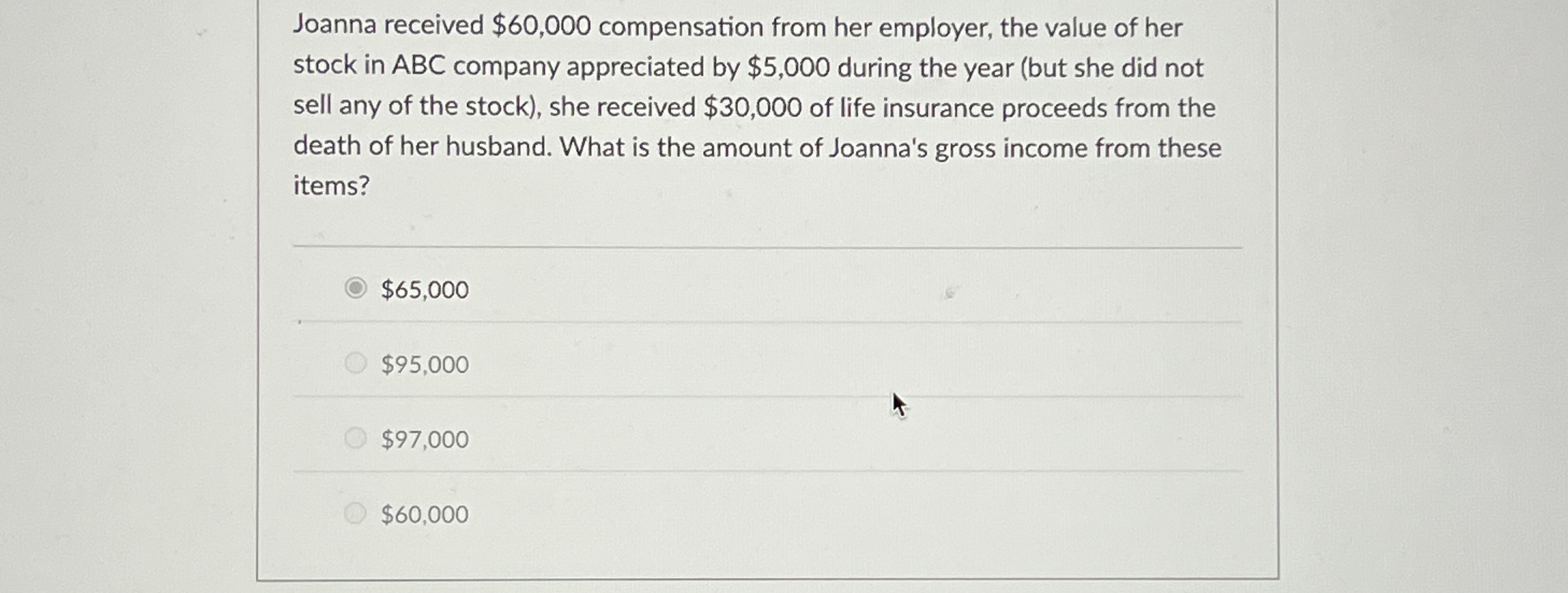 Solved Joanna received $60,000 ﻿compensation from her | Chegg.com
