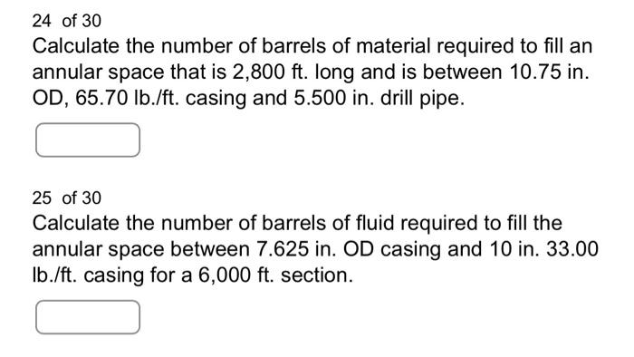 Solved 24 of 30 Calculate the number of barrels of materia | Chegg.com
