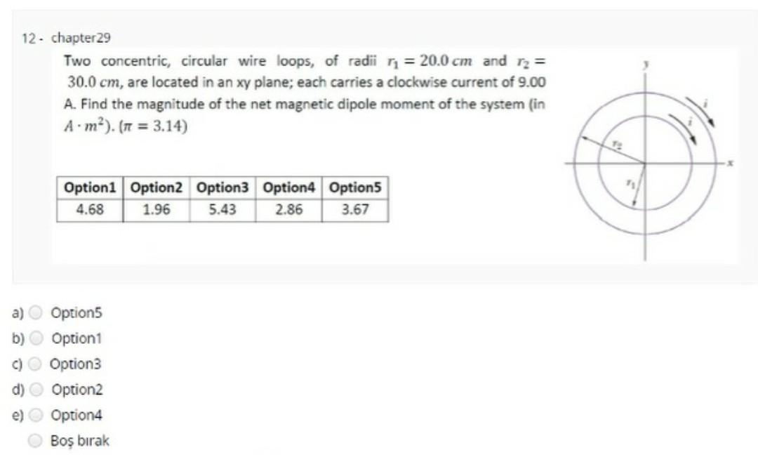 Solved 2. chapter 29 Two concentric, circular wire loops, of | Chegg.com