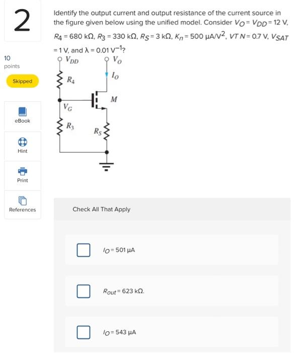 Solved 2 Identify the output current and output resistance | Chegg.com