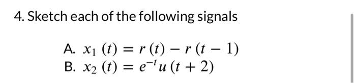 Solved 1. Plot the following signals A. x(t)=1−∣t∣,−∞ | Chegg.com