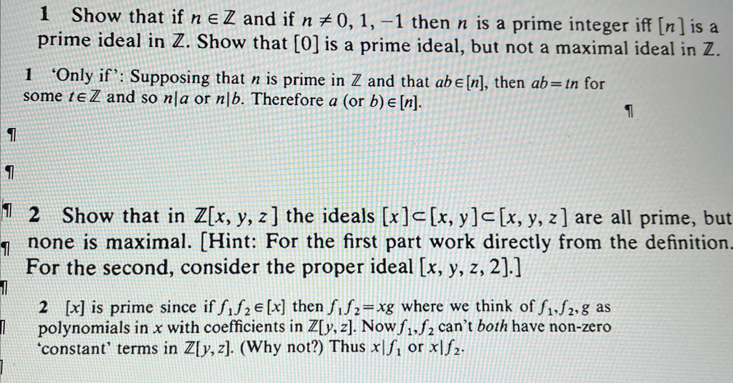 Solved 1 ﻿Show that if ninZ and if n≠0,1,-1 ﻿then n ﻿is a | Chegg.com