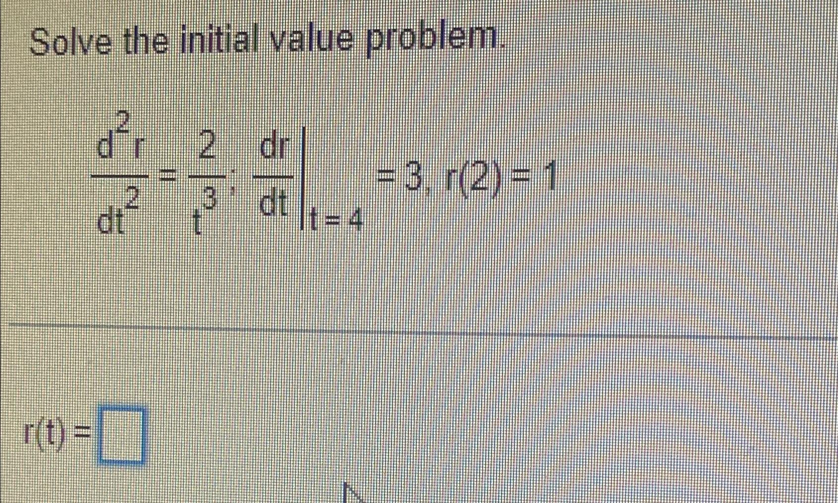 Solved Solve the initial value problem | Chegg.com