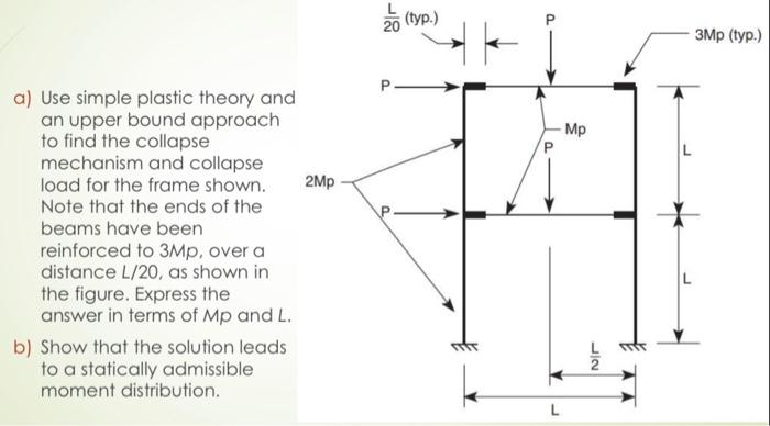 Solved a) Use simple plastic theory and an upper bound | Chegg.com