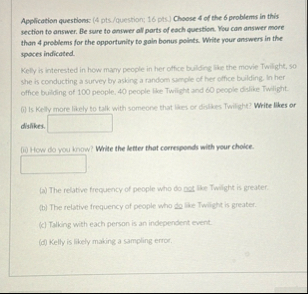 Solved Application questions: (4 ﻿pts/question; 16 ﻿pts) | Chegg.com