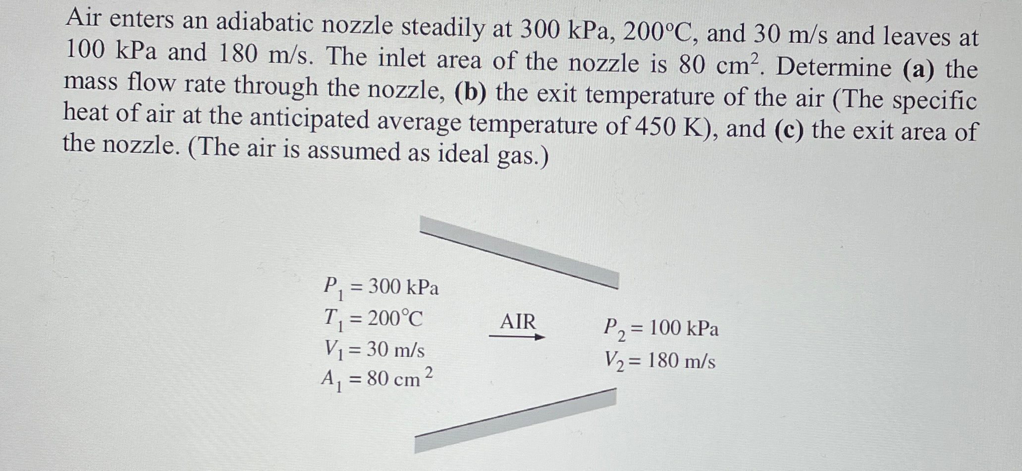 Solved Air enters an adiabatic nozzle steadily at | Chegg.com