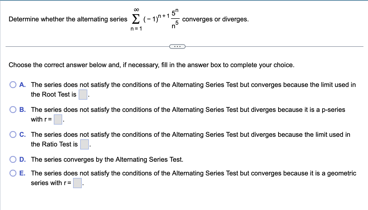 Solved Determine whether the alternating series | Chegg.com