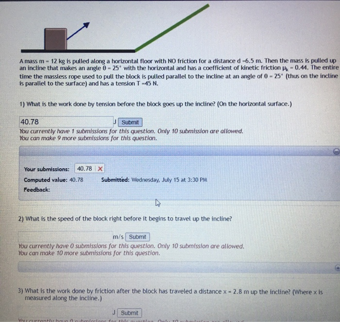 Solved A mass m - 12 kg is pulled along a horizontal floor | Chegg.com