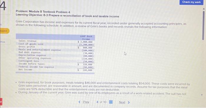 Solved Problem: Module 8 Textbook Problem 4 Learning | Chegg.com