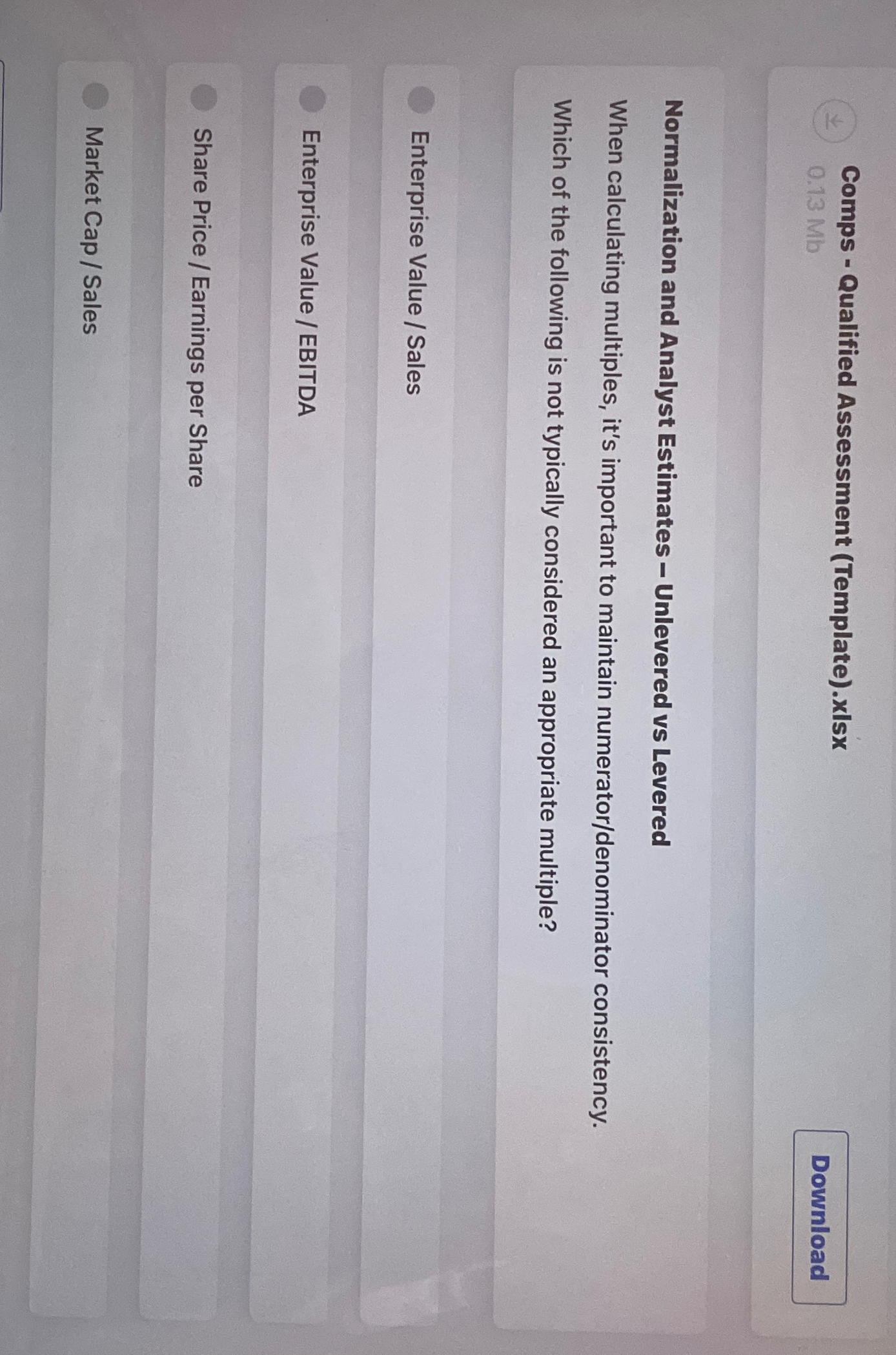 Solved Comps - ﻿Qualified Assessment | Chegg.com