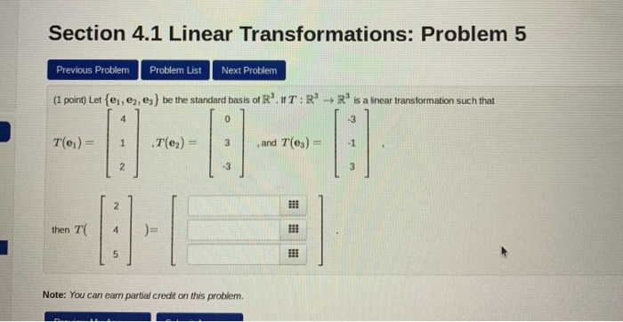 Solved Section 4 1 Linear Transformations Problem 3
