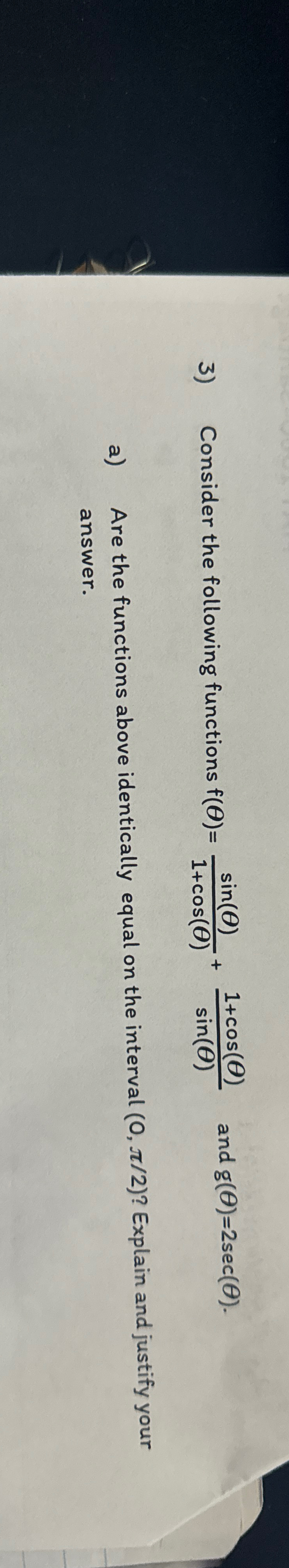 Solved Consider the following functions | Chegg.com