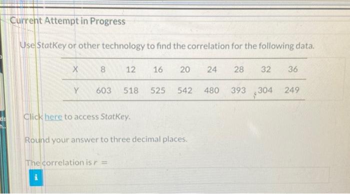 Solved Use StatKey or other technology to find the | Chegg.com