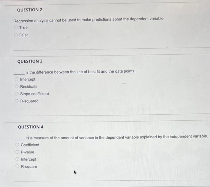 Solved Regression analysis cannot be used to make | Chegg.com