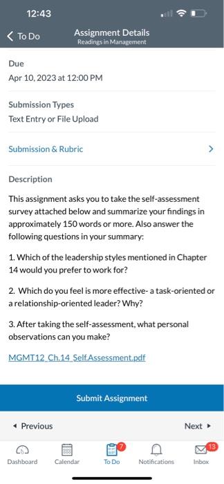 Solved Due Apr 10, 2023 at 12:00 PM Submission Types Text | Chegg.com